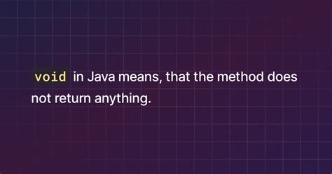what does void mean in java