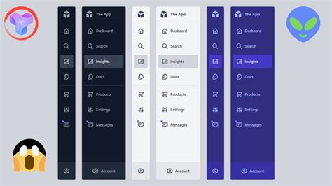 sidebar menu using html css and javascript curved outside in active tab