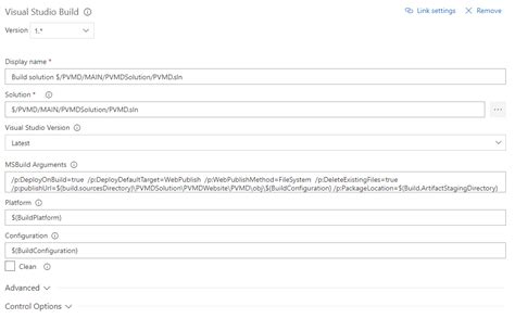 tfs what msbuild arguments do i need to set so that i can make this