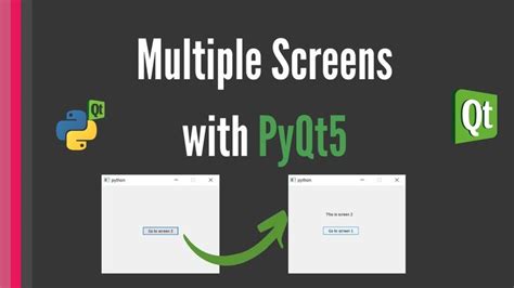 multiple screens with pyot5 and other icons on the bottom right hand corner