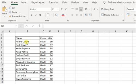 cara mengurutkan data berdasarkan abjad di excel a ke z atau z ke a