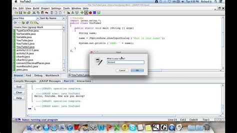 java coding simple input and output programs youtube
