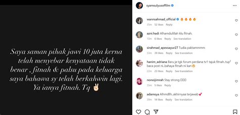 “ya Ianya Fitnah” Syamsul Yusof Jawab Dakwaan Kahwin Lagi Nak Saman