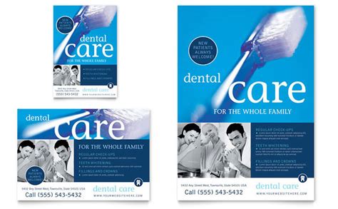 dentist office flyer and ad template design