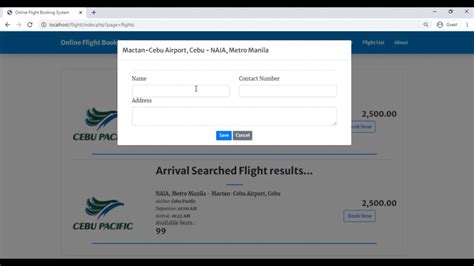 free download online flight booking system project in php with source