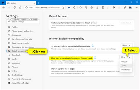 Enable Or Disable Reload In Internet Explorer Mode In Microsoft Edge