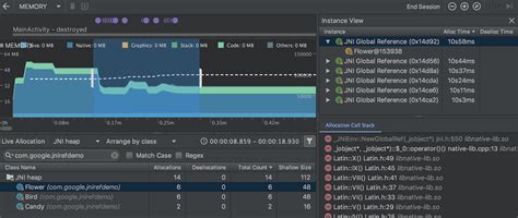 inspect your app s memory usage with memory profiler android developers
