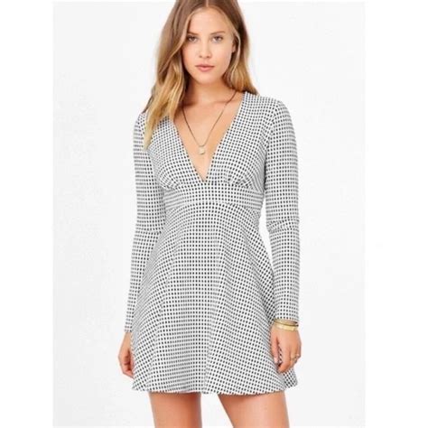 Urban Outfitters Dresses Uo Silence Noise Deep V Plaid Skater Dress