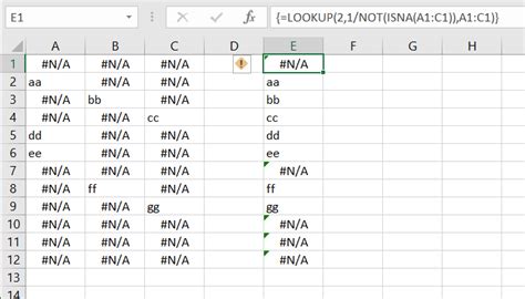 how to filter multiple columns data to one column in excel