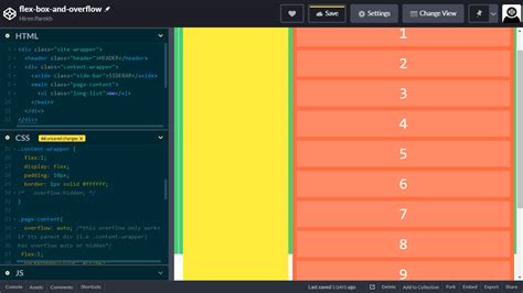 html explain the working of overflow while using flexbox to create a