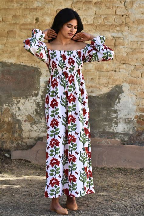 Amaryllis Smocked Off Shoulder Maxi Dress Phlar