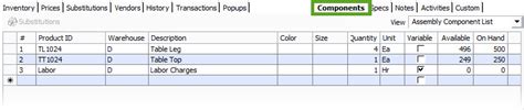 managing assembly components acctivate help