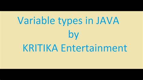 types of variables in java java variable class variable instance