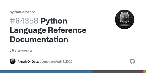 python language reference documentation · issue 84358 · python cpython