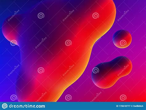 Fluid Design Liquid Blobs With Vibrant Intense Colors Abstract