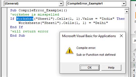 excel vba error handling tutorial and example