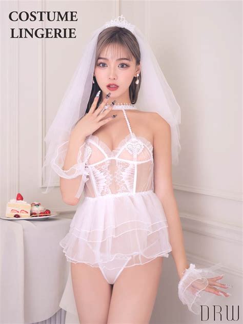 [4点set]ウエディングドレス風セクシーコスプレランジェリー│下着・ランジェリー・ブラジャー通販のdrw ドロー Pj90142