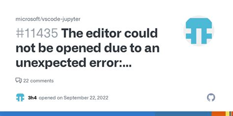 the editor could not be opened due to an unexpected error cannot read