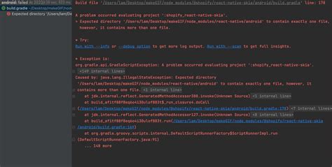 expected directory ~ make node modules react native android to