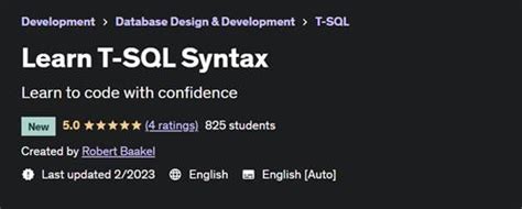 Learn T Sql Syntax