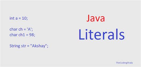 java literals the coding shala