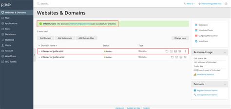 how to add new domain in plesk interserver tips