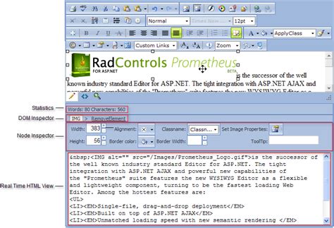 telerik web forms modules overview radeditor telerik ui for asp