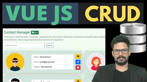 vue js crud vue js contacts manager vue js tutorial 2022 youtube