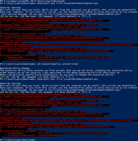 visualsbulkdownloadtool powershell script errors · issue 1