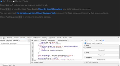 reactjs how can i install debuggerworker js on react native debugger