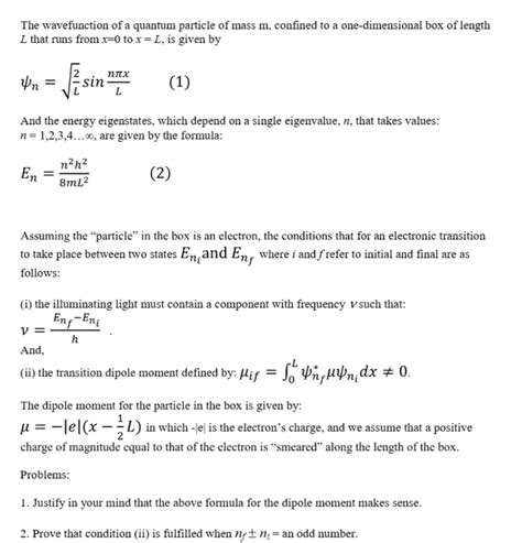 Solved The Wavefunction Of A Quantum Particle Of Mass M