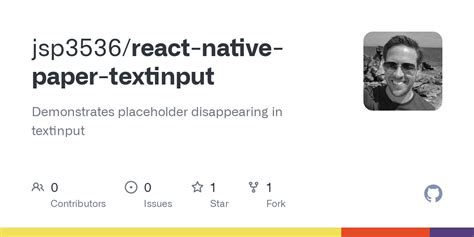 github jsp3536 react native paper textinput demonstrates placeholder