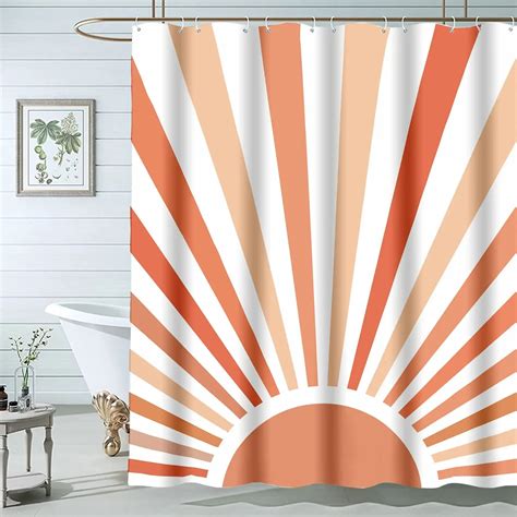 Black＆white Groovy Checkerboard Shower Curtain 70s Retro Abstract