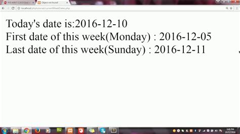 how to get current week s start and end date in php youtube