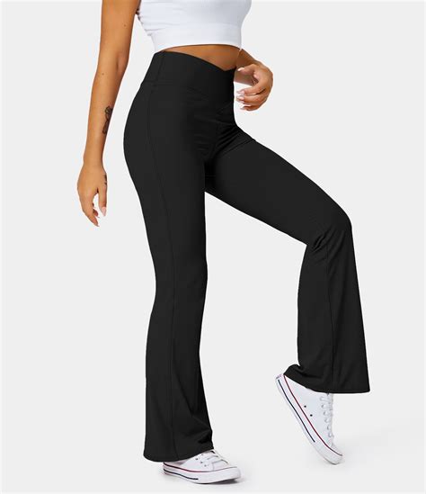 Womens Cloudful® Air High Waisted Crossover Full Length Flare Leggings
