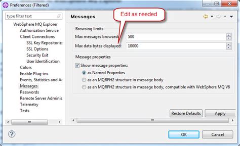 java mq view messages text limit stack overflow