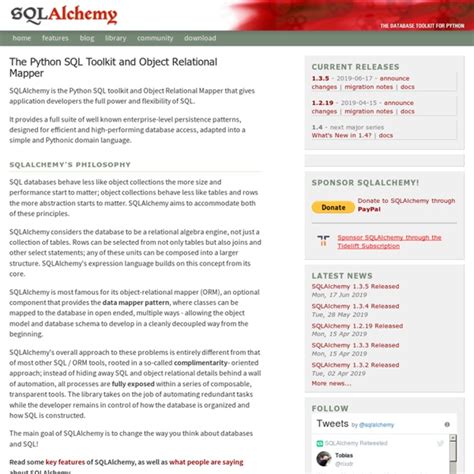 sqlalchemy the database toolkit for python pearltrees
