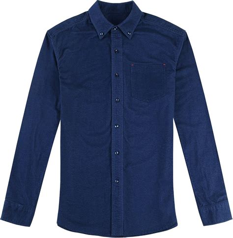 Howriis Mens Long Sleeve Solid Color Button Up Casual Flannel Shirt