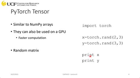 cap5415 lecture 12 [pytorch tutorial part i] fall2021 youtube