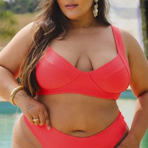 Top Biquíni Plus Size Meia Taça Nicky Vermelho Plus Size Top Plus