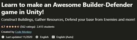 udemy learn to make an awesome builder defender game in