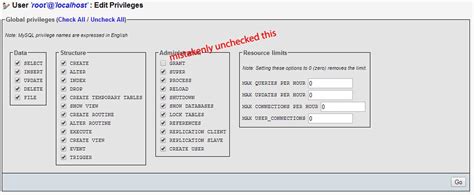 how to restore grant access to mysql stack overflow
