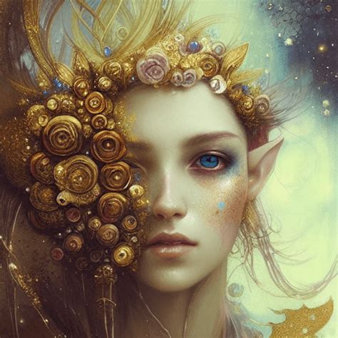 Whimsical Detailed Fantasy Elf Portrait · Creative Fabrica