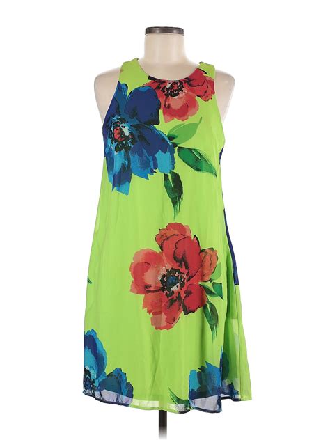 Kut From The Kloth 100 Polyester Floral Green Casual Dress Size 6 69