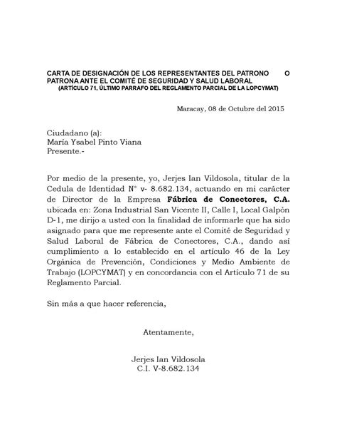 Carta De Designación Inpsasel By Isabel Issuu