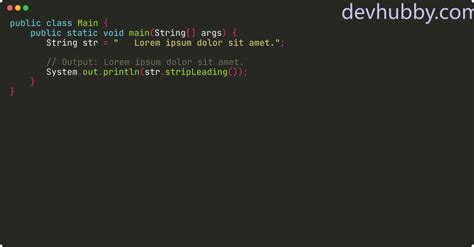 how to remove space in front of string in java