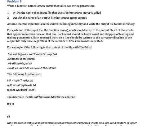 solved problem 3 write a function named repeat words that