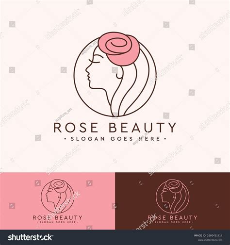Woman Face Rose Flowers Line Art Stock Vector Royalty Free 2180421917