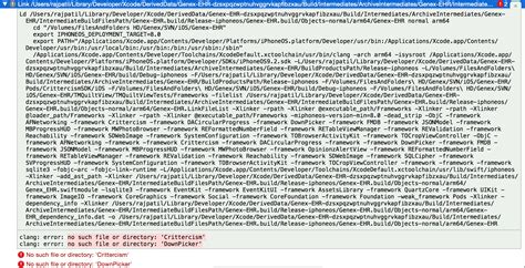 ios error in archiving clang error no such file or directory