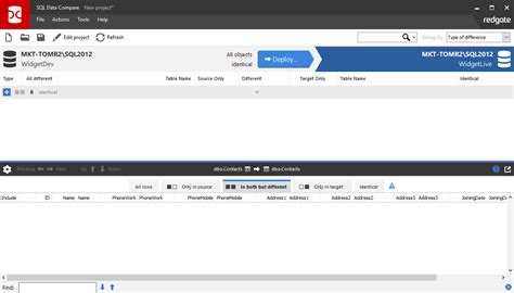 sql data compare compare and synchronize sql server database contents
